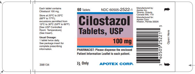 NDC 60505-2522-01 cilostazol 100 mg/1 Details | HelloPharmacist