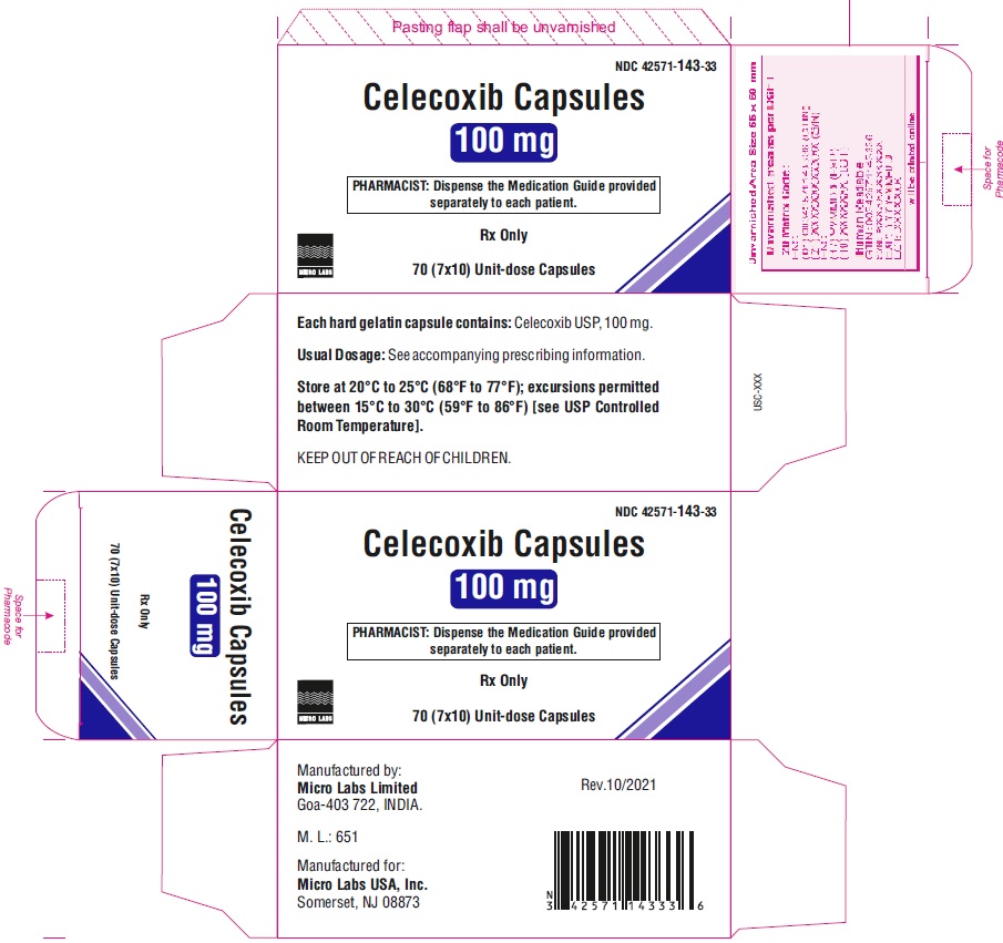 NDC 42571-0143-01 CELECOXIB 100 mg/1 Details | HelloPharmacist