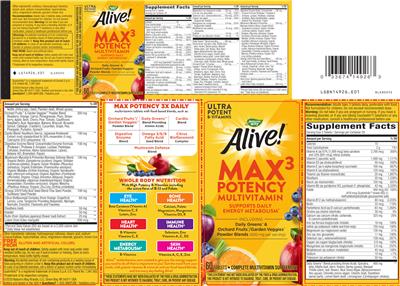 Alive! Max 3 Daily Potency Multivitamin by Nature's Way Details and ...