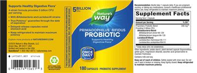 Primadophilus Bifidus Once Daily by Nature's Way Details and ...